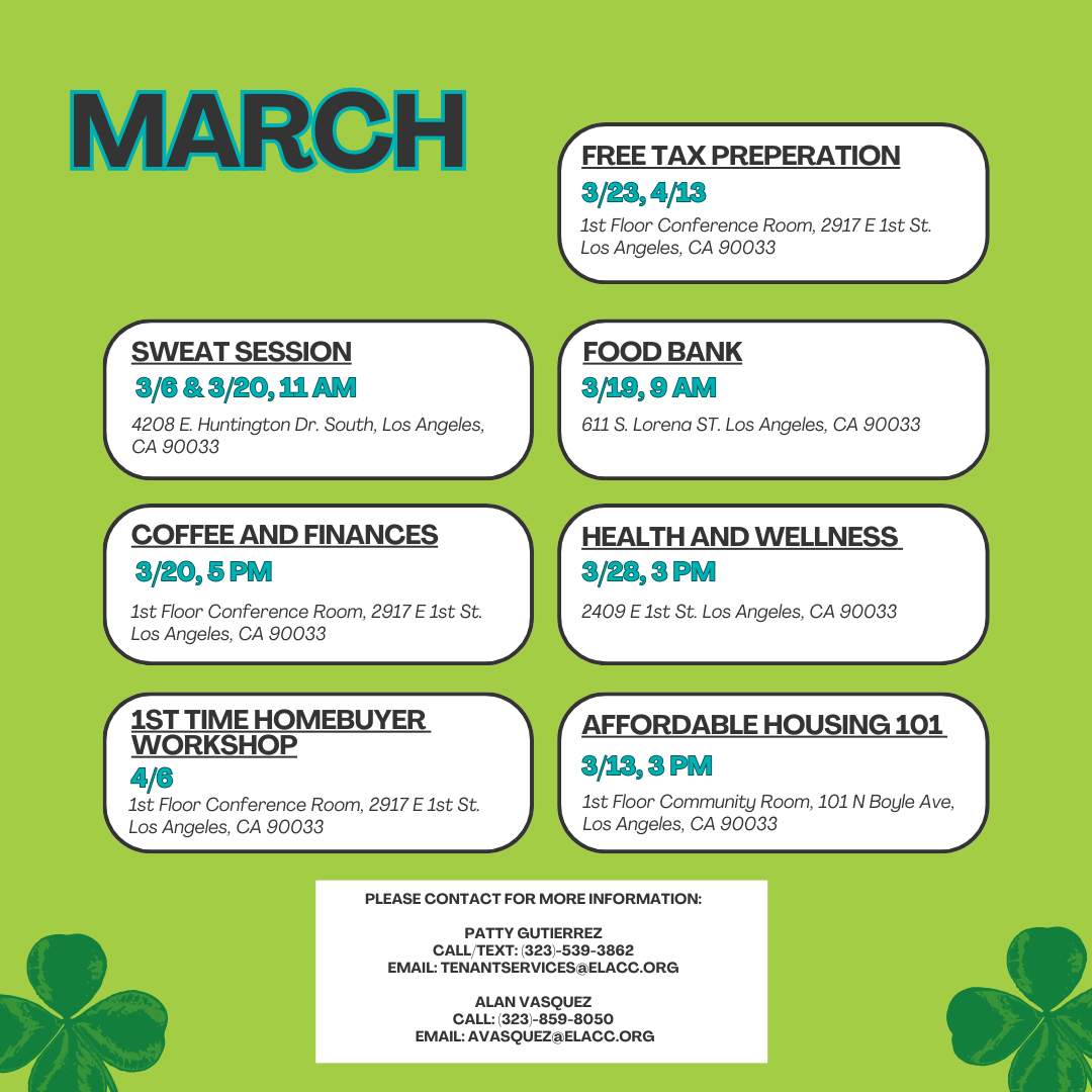 Calendar – East LA Community Corporation